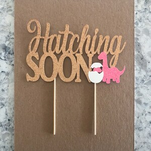 Hatching Soon Cake Topper | Dinosaur Topper | Dinosaur Baby Shower ...