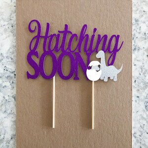 Hatching Soon Cake Topper | Dinosaur Topper | Dinosaur Baby Shower ...