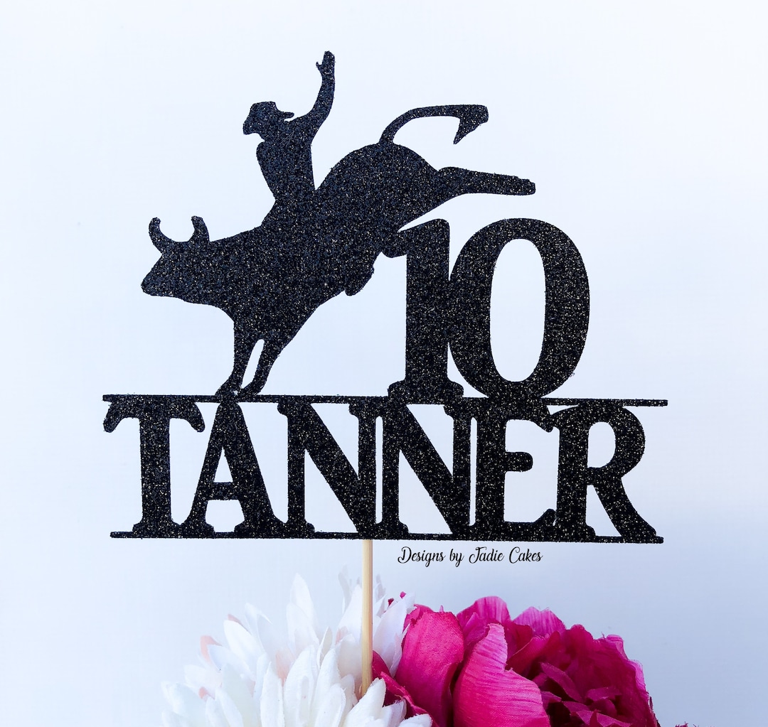 Topper de pastel de vaquero / Topper de pastel de montar toro - Etsy México