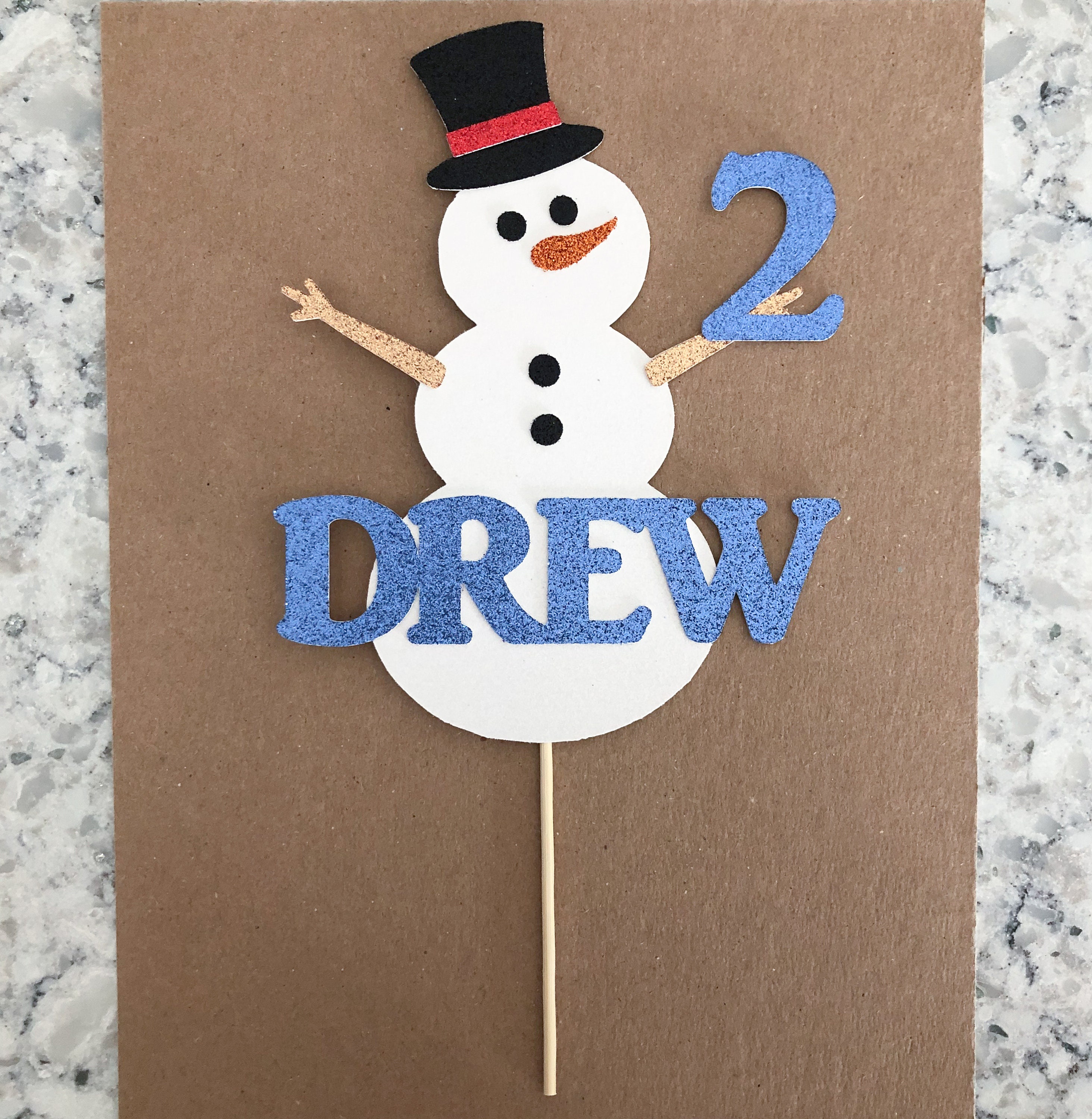 Snowman Cake Topper Christmas Cake Topper Holiday Cake - Etsy