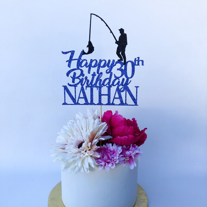 Fishing Cake Topper Fishing Party Fisherman Fishing - Etsy