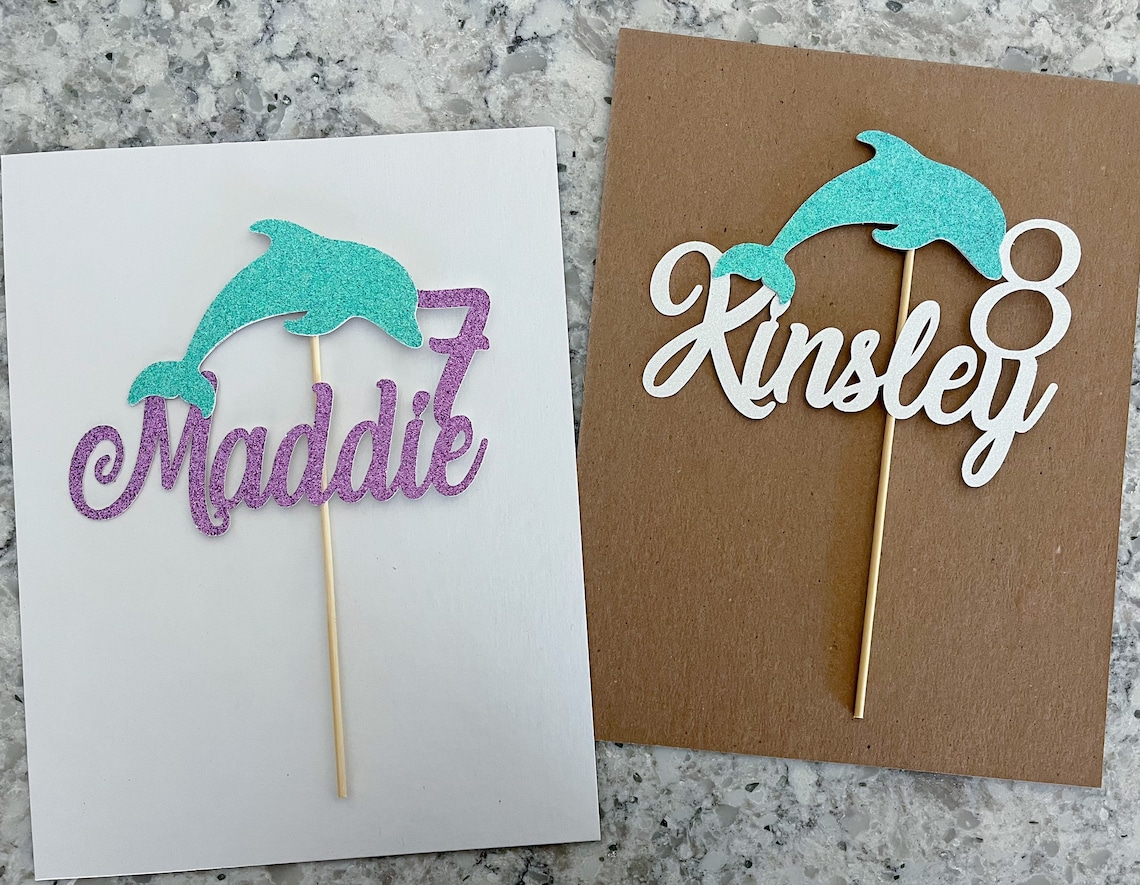 Dolphin Cake Topper Dolphin Theme Ocean Cake Topper - Etsy