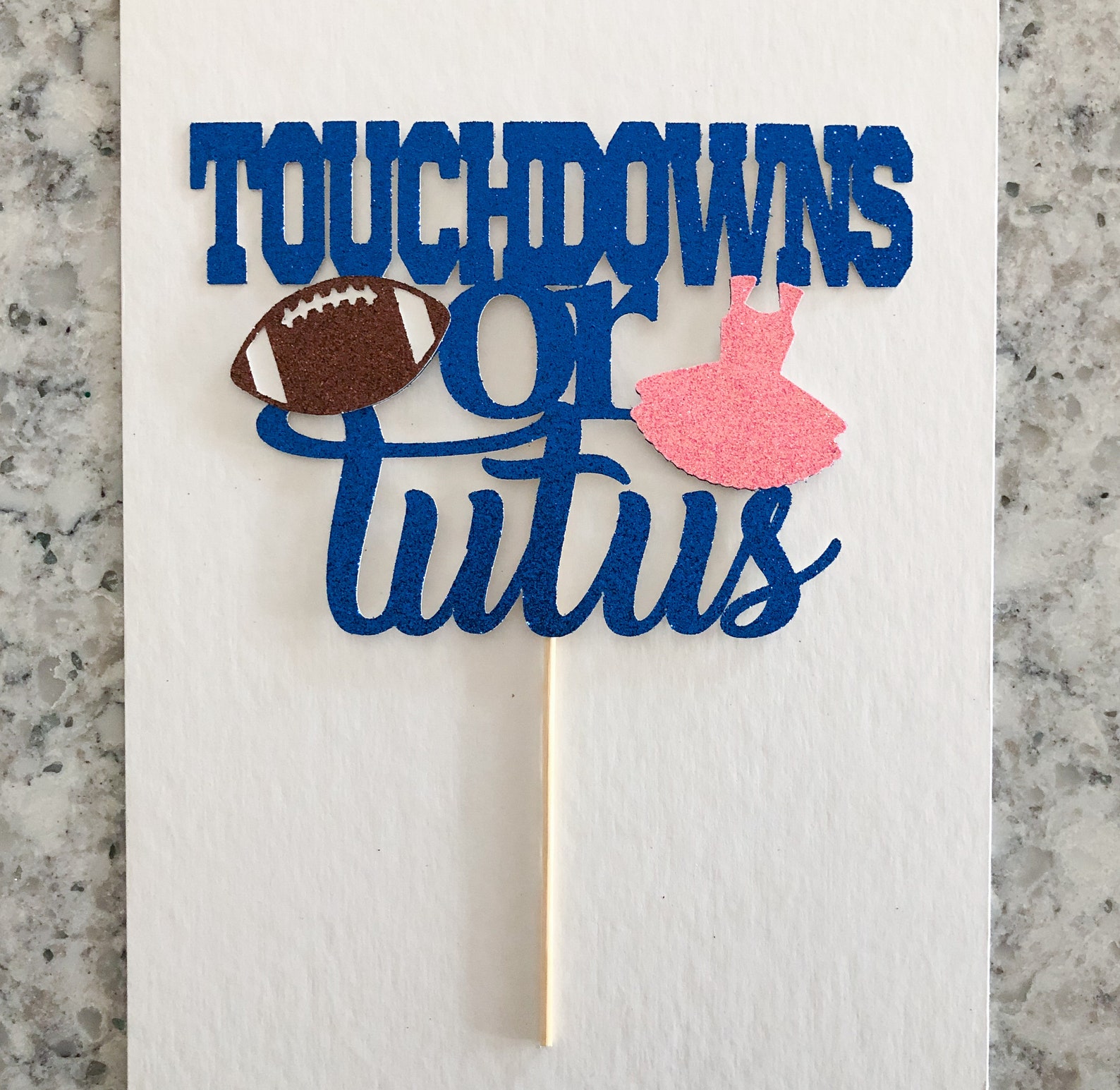 Touchdowns or Tutu Cake Topper | Touchdowns or Tutu Gender Reveal Party ...