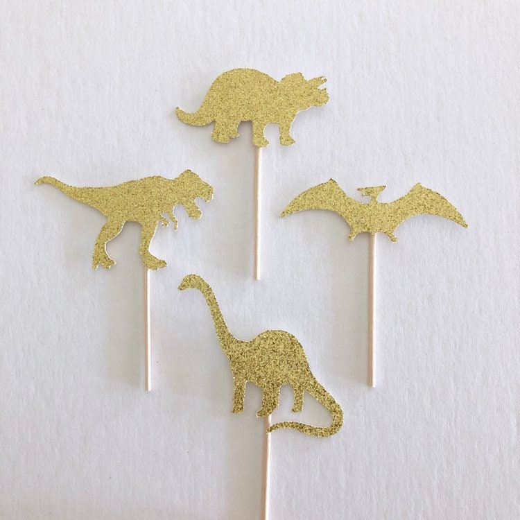 Dinosaur Cupcake Topper Girls Dino Topper Dinosaur Party - Etsy
