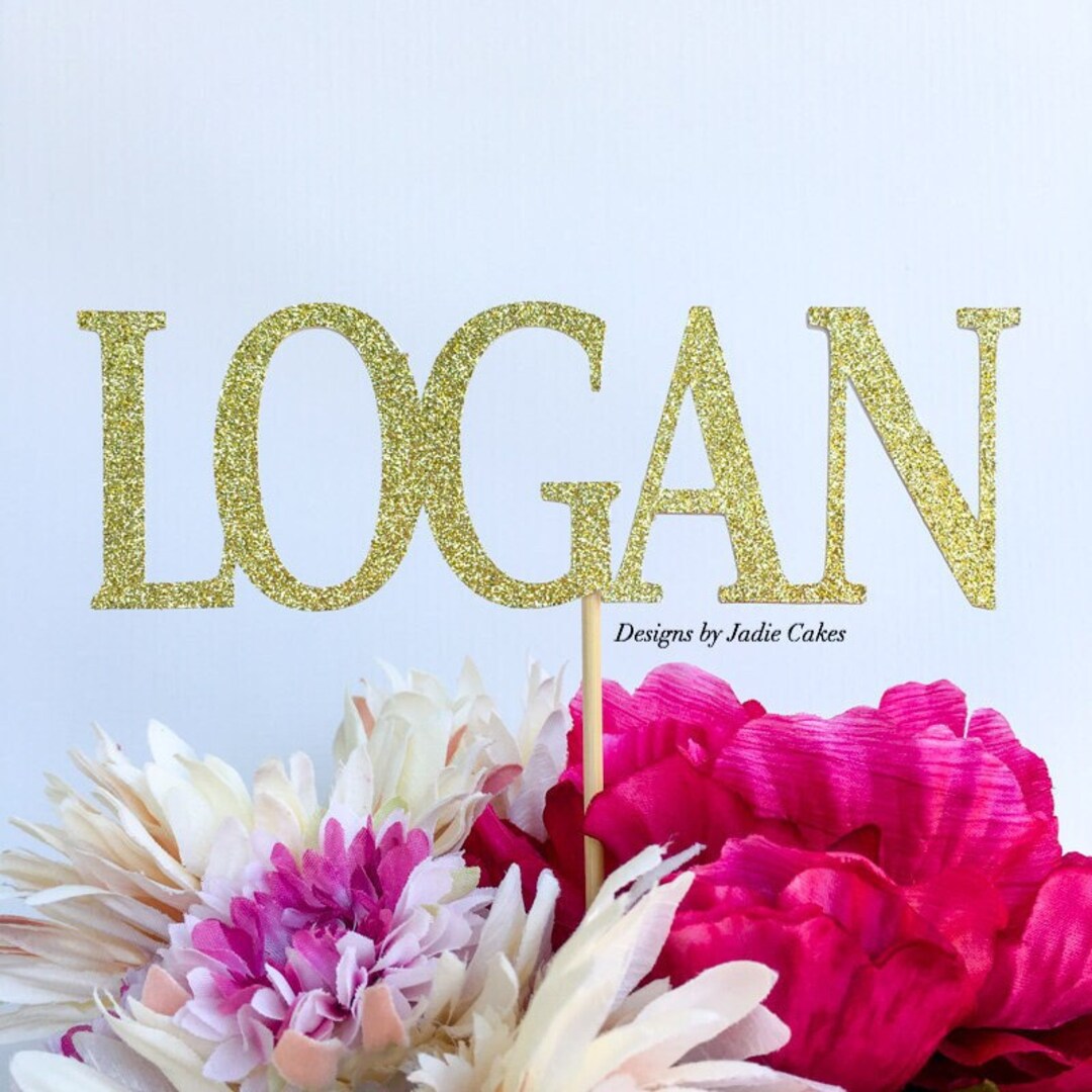 Name Cake Topper | Glitter Cake Topper | Gold Cake Topper | Birthday ...