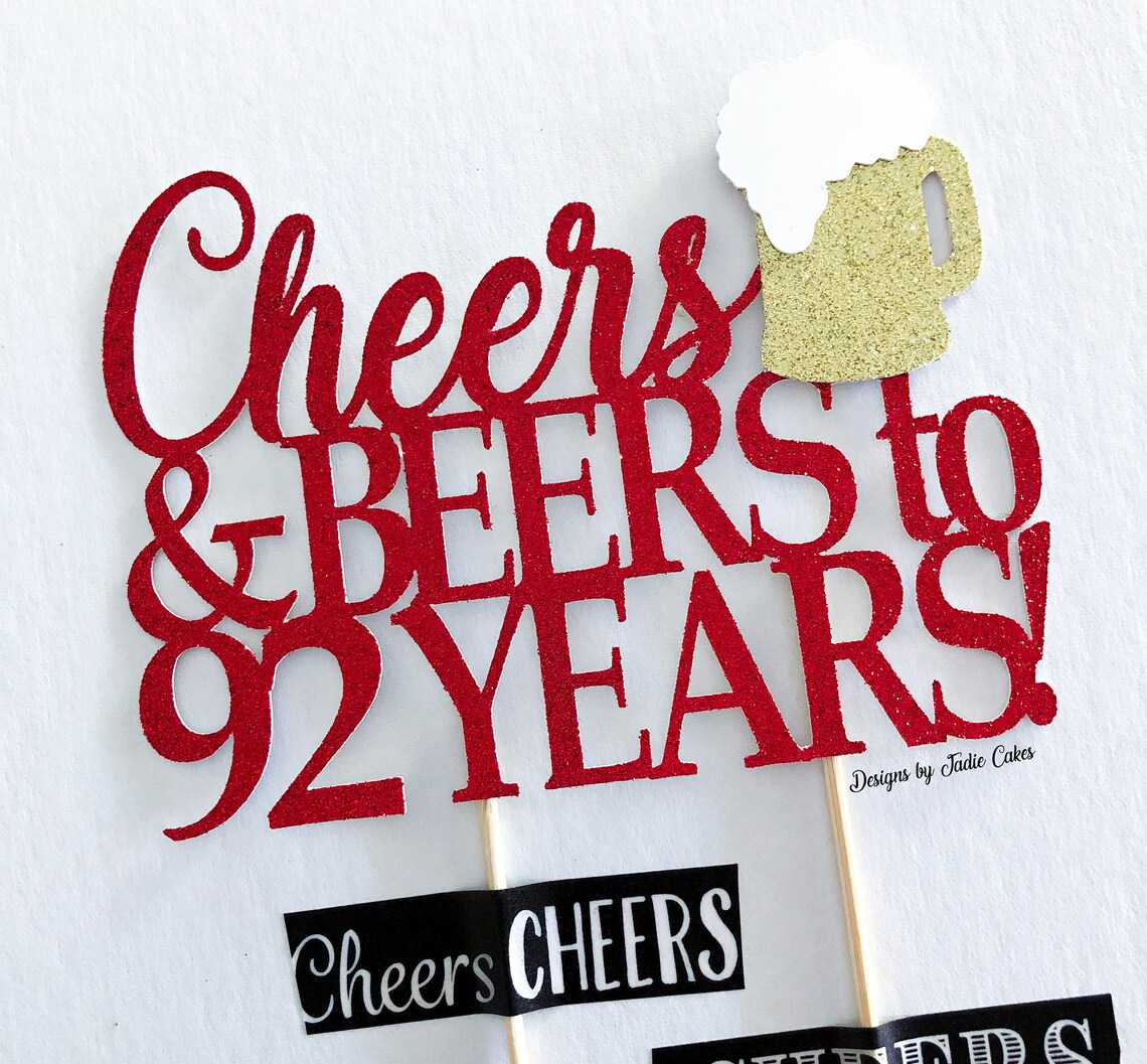 Cheers and Beers | Cheers and Beers Cake Topper | 50 Topper | 60 Topper ...