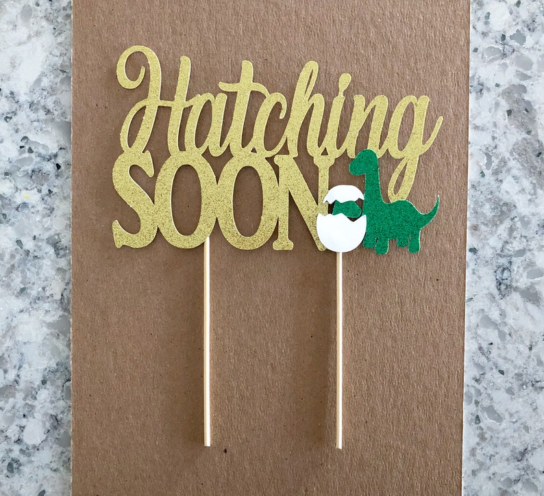 Hatching Soon Cake Topper Dinosaur Topper Dinosaur Baby | Etsy