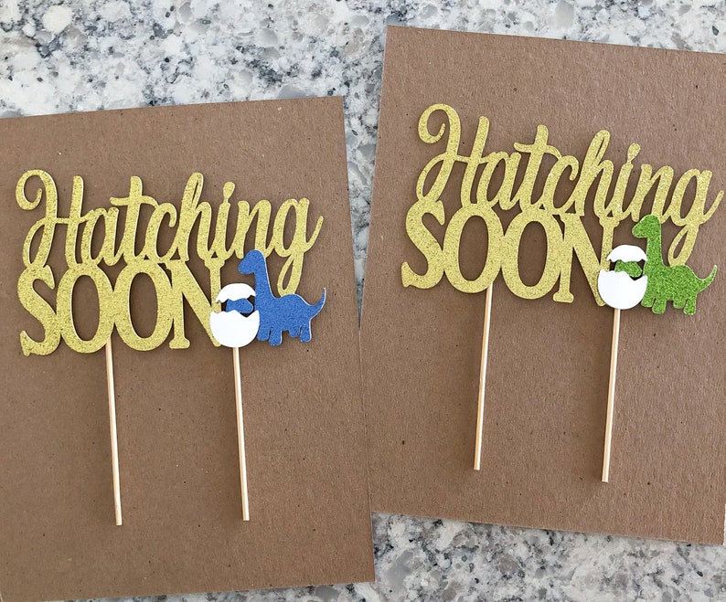 Hatching Soon Cake Topper Dinosaur Topper Dinosaur Baby | Etsy