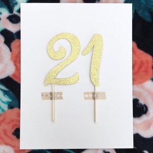 Number Cake Topper | Glitter Cake Topper | Gold Cake Topper | Thirty ...