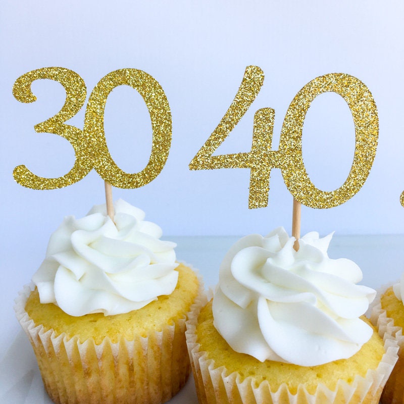ANY Number Cupcake Topper 50 Topper 40 Topper 30 Cake Topper 21 Topper ...