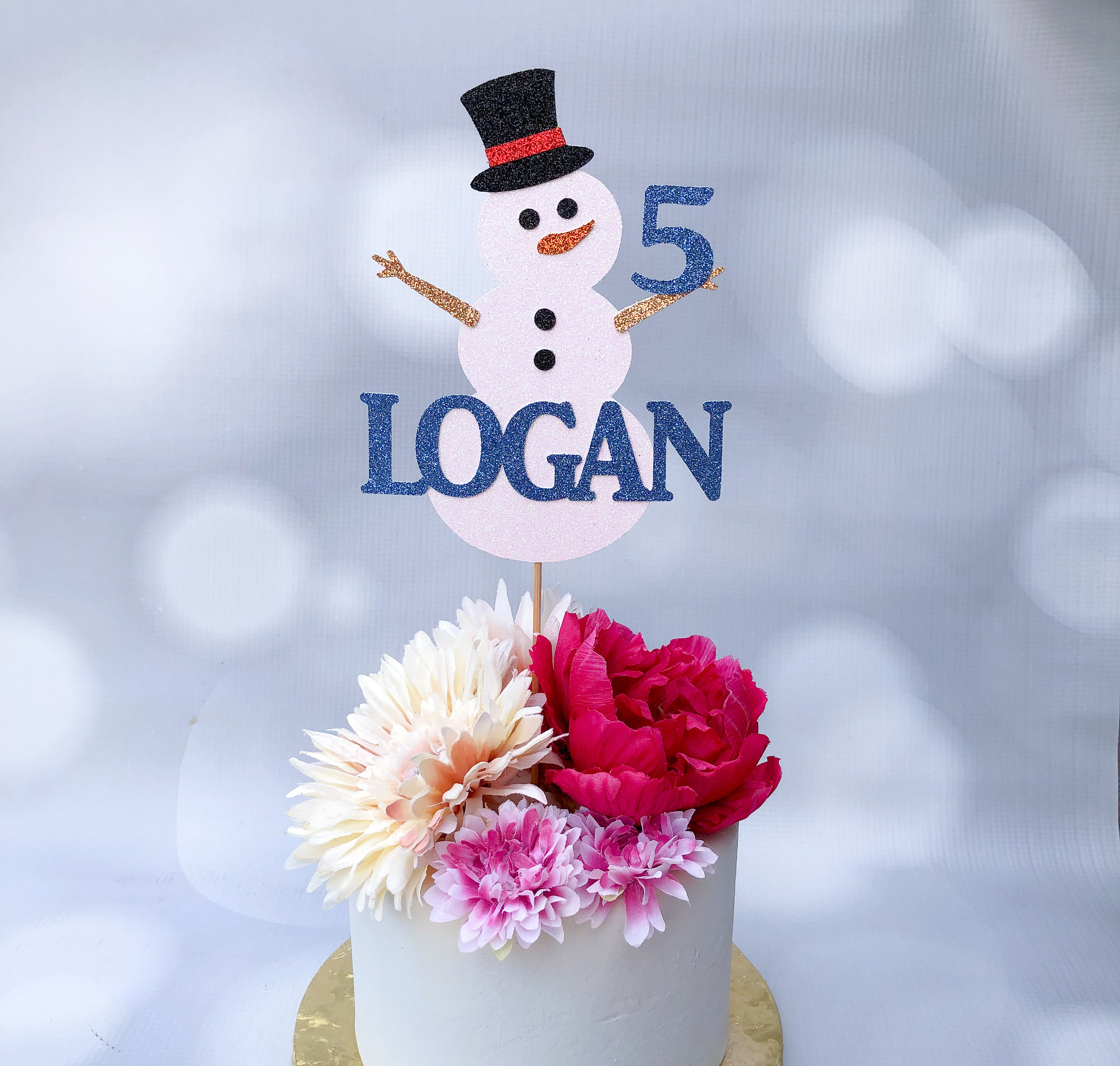 Snowman Cake Topper Christmas Cake Topper Holiday Cake - Etsy