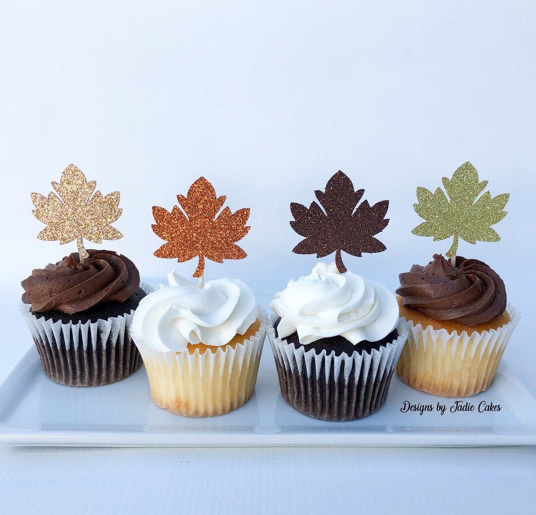 Fall Cupcake Toppers | Fall in Love | Fall Cake Topper | Maple Leaf ...