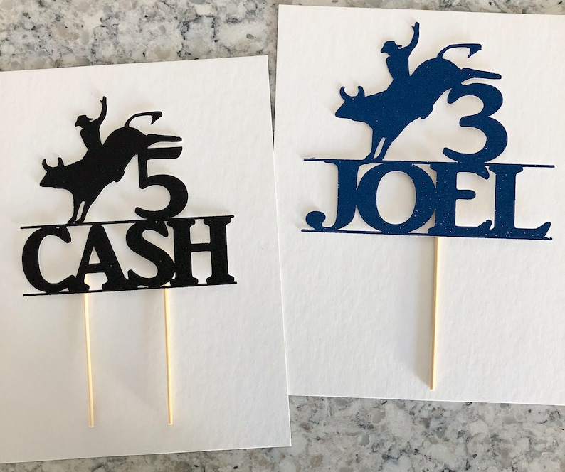 Cowboy Cake Topper Bull Riding Cake Topper Cowboy Birthday - Etsy