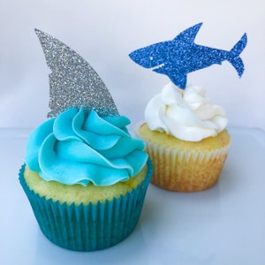 Shark Cupcake Topper | Shark Birthday Cake Topper | Shark Birthday ...