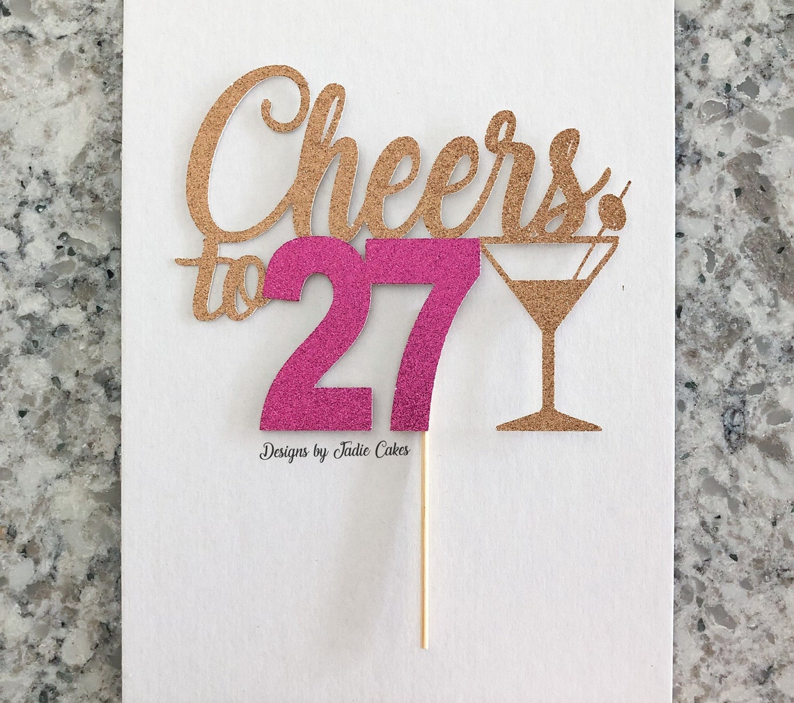 Cheers to Cake Topper Cheers Topper 21 Cake Topper - Etsy