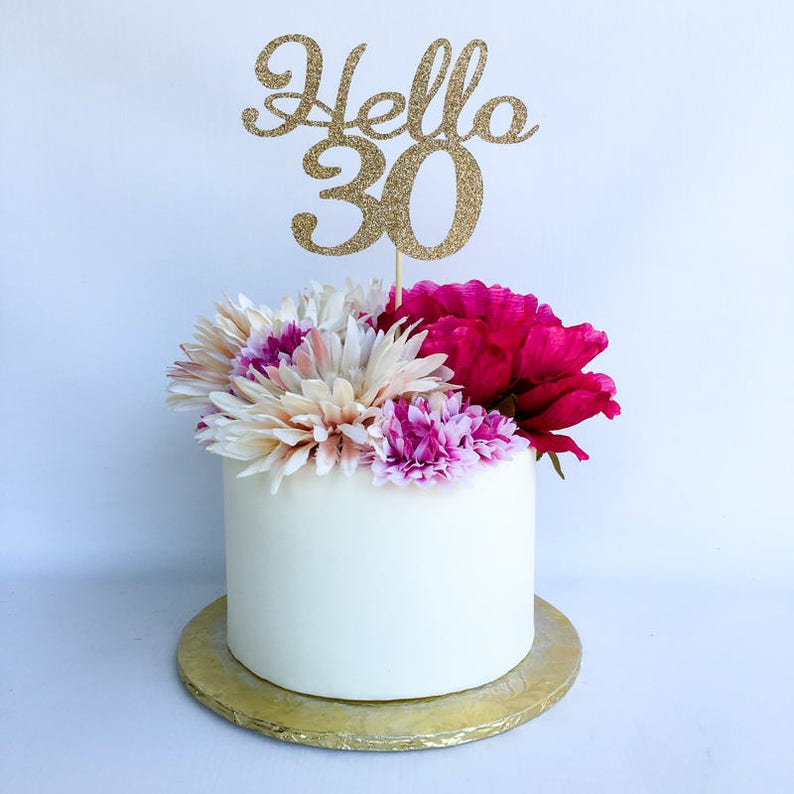 Any number topper Thirty cake topper Thirty 30 cake | Etsy