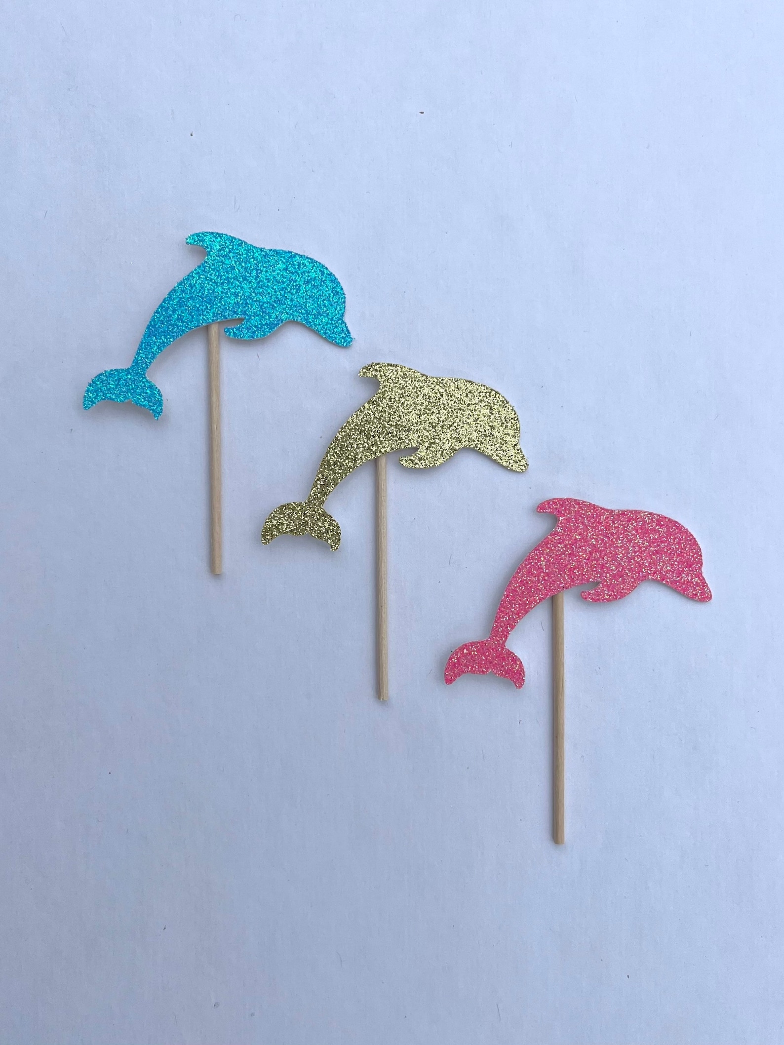 Dolphin Cupcake Toppers Dolphin Theme Ocean Cake Topper - Etsy