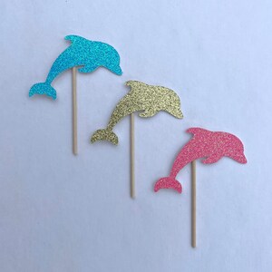 Dolphin Cupcake Toppers | Dolphin Theme | Ocean Cake Topper | Under the ...