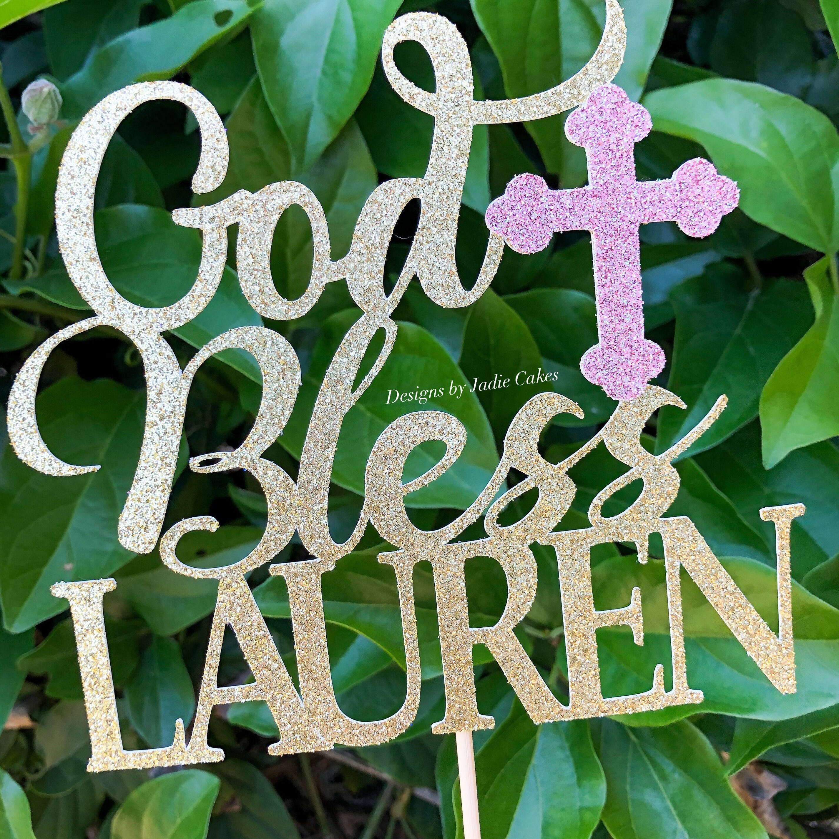 God Bless Cake Topper Baptism Cake Topper Christening Cake - Etsy