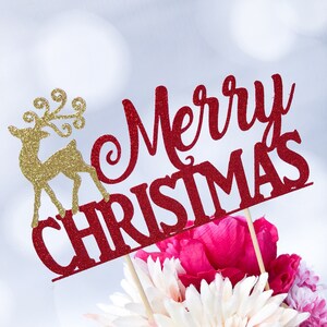 Merry Christmas Cake Topper | Christmas Cake Topper | Holiday Cake ...