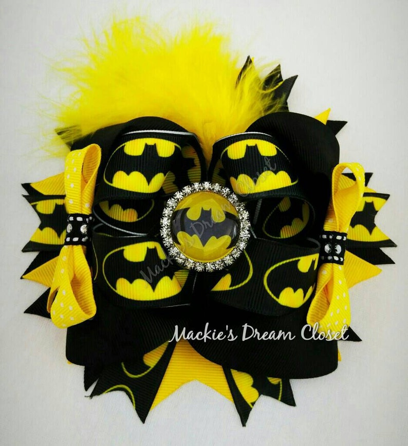 Batman Bow Batgirl Hair Clip Headband Rhinestone Centerpiece - Etsy