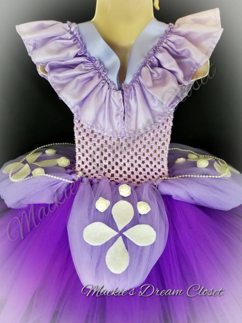 Princess Sofia Tutu Dress Gown Lavender Purple White Flower - Etsy