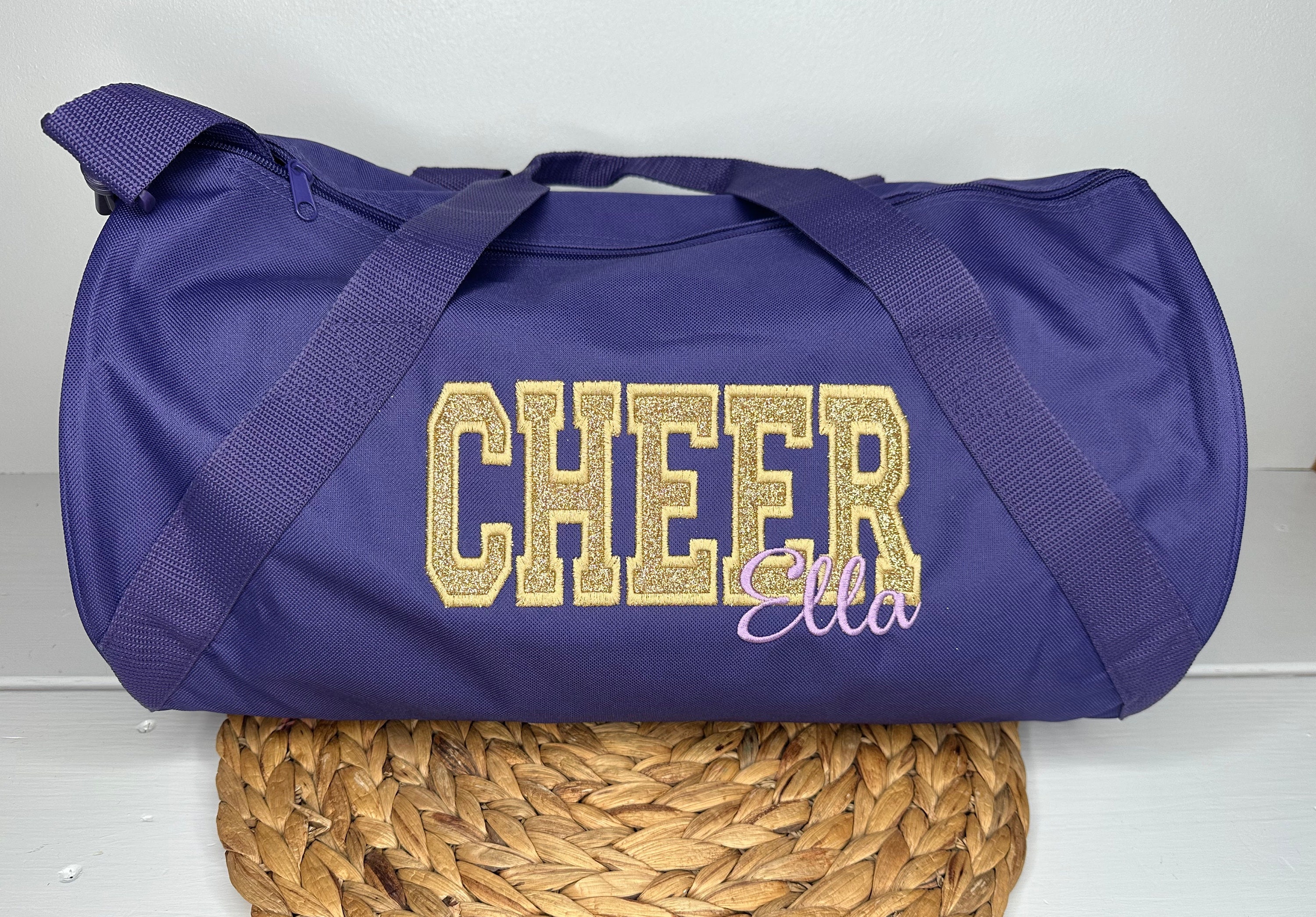 Personalized Cheer Duffel Bag • Embroidered With Name in Glitter ...