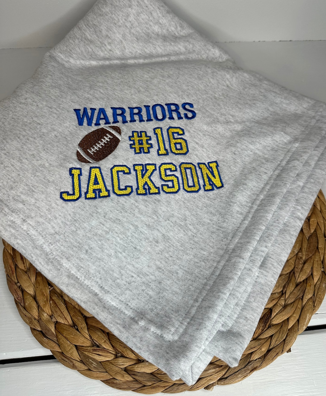 Personalized Stadium Blanket • Embroidered Football Blanket ...