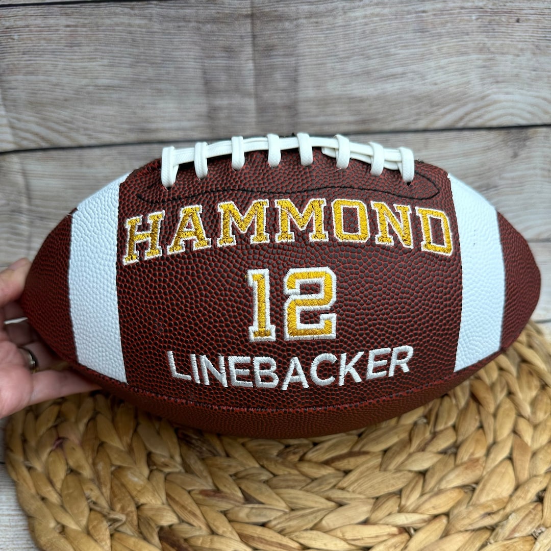 Personalized Embroidered Football Keepsake Ball Souvenir Graduation ...