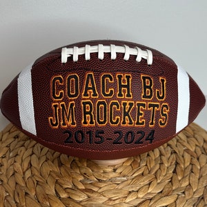 Personalized Coach Gift • Embroidered Football • Keepsake Ball ...