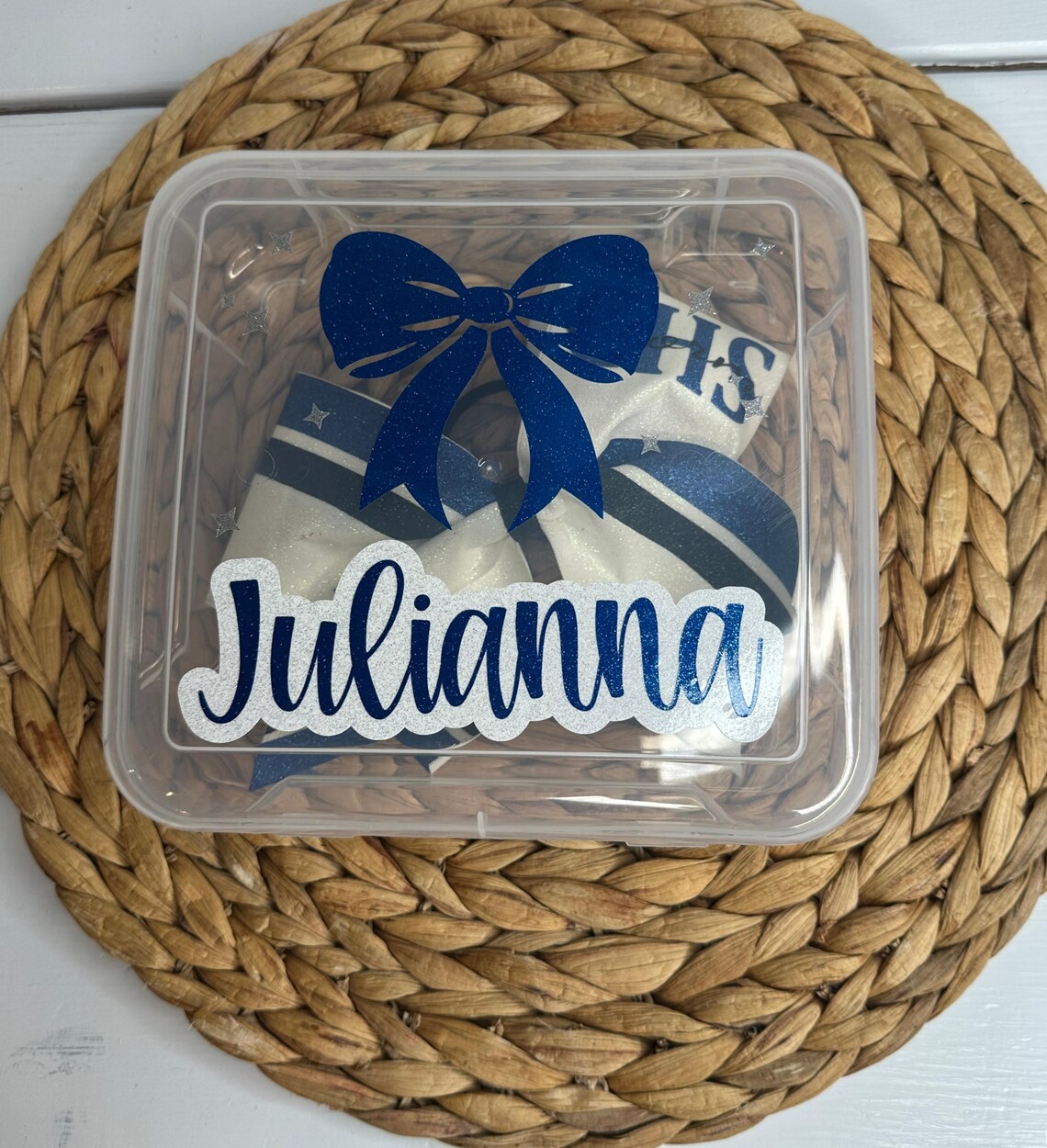 Personalized Cheer Bow Case • Cheerleader Bow Holder • Cheer Bow Case ...