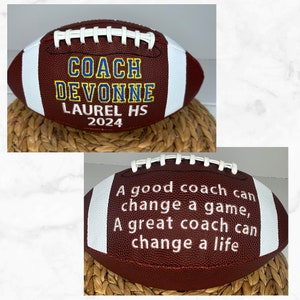 Personalized Coach Gift • Embroidered Football • Keepsake Ball ...