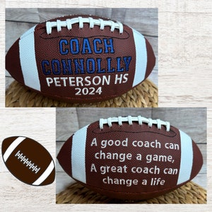 Personalized Coach Gift • Embroidered Football • Keepsake Ball ...