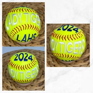 Custom Embroidered Softball: Personalized Graduation Gift, Senior Night ...