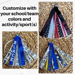 Personalized Sport Ribbon Keychain • Cheerleader Key Fob • Senior 2025 ...