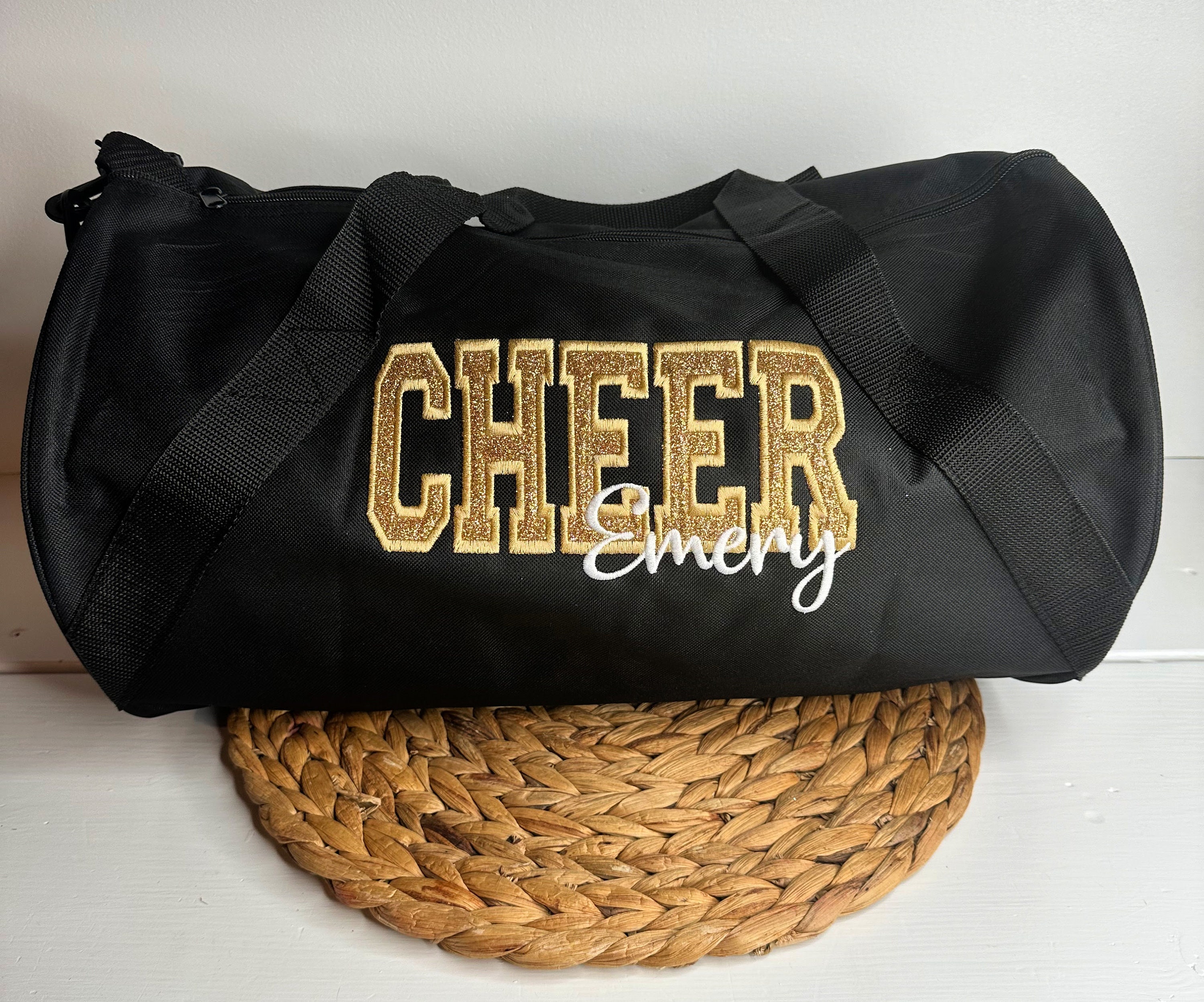Personalized Cheer Duffel Bag • Embroidered With Name in Glitter ...