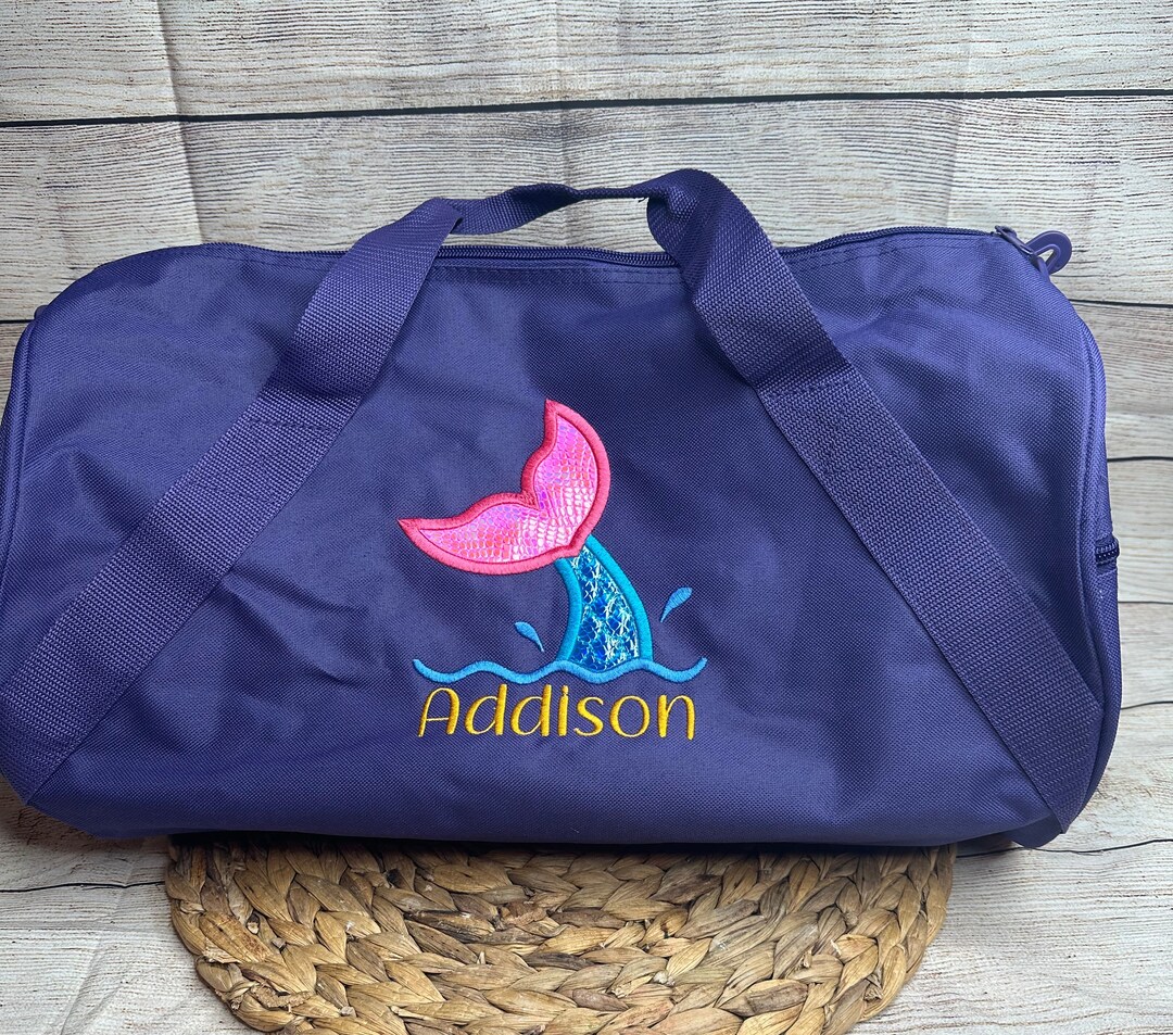 Personalized Mermaid Sleepover Duffel Bag • Embroidered With Name ...