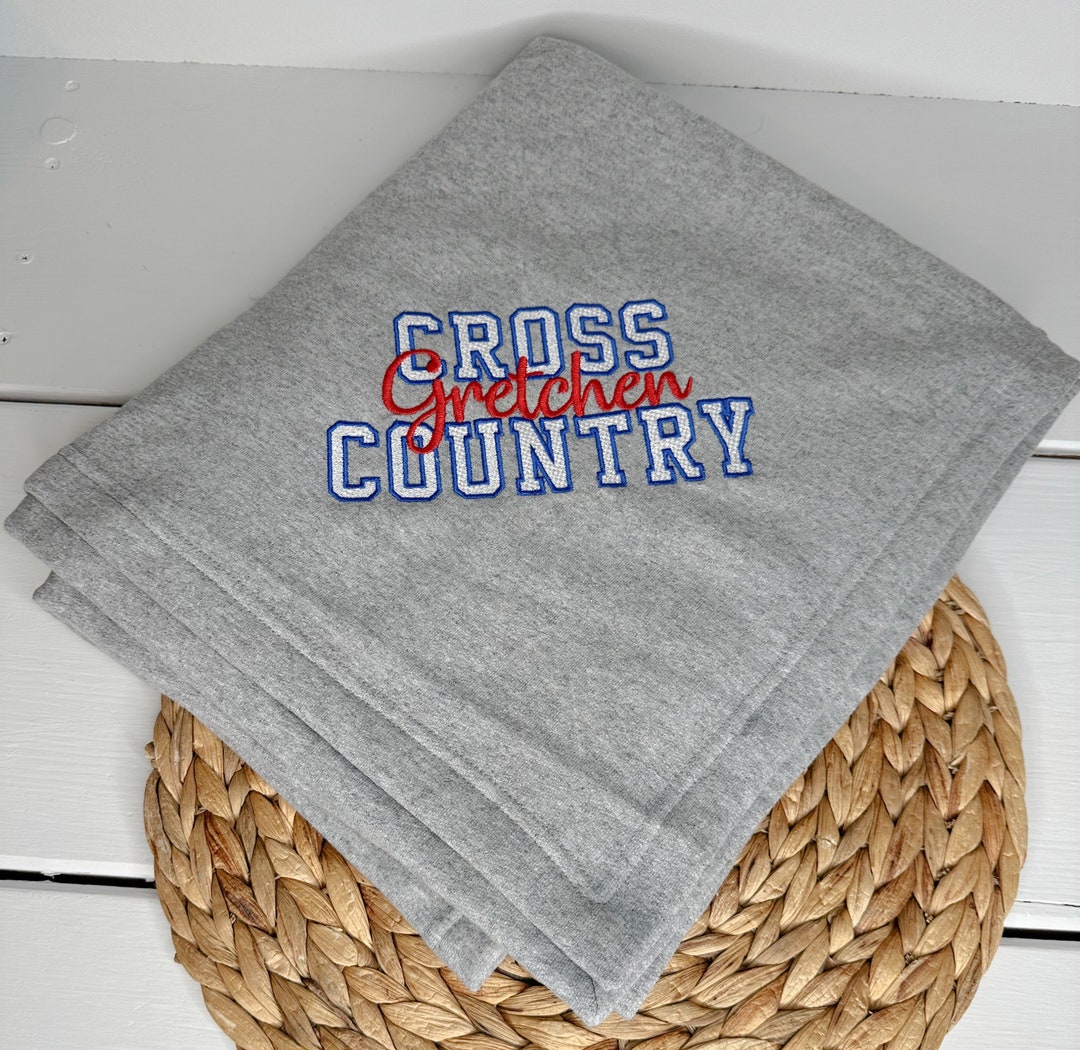 Personalized Cross Country Blanket • Embroidered Senior Gift - Etsy