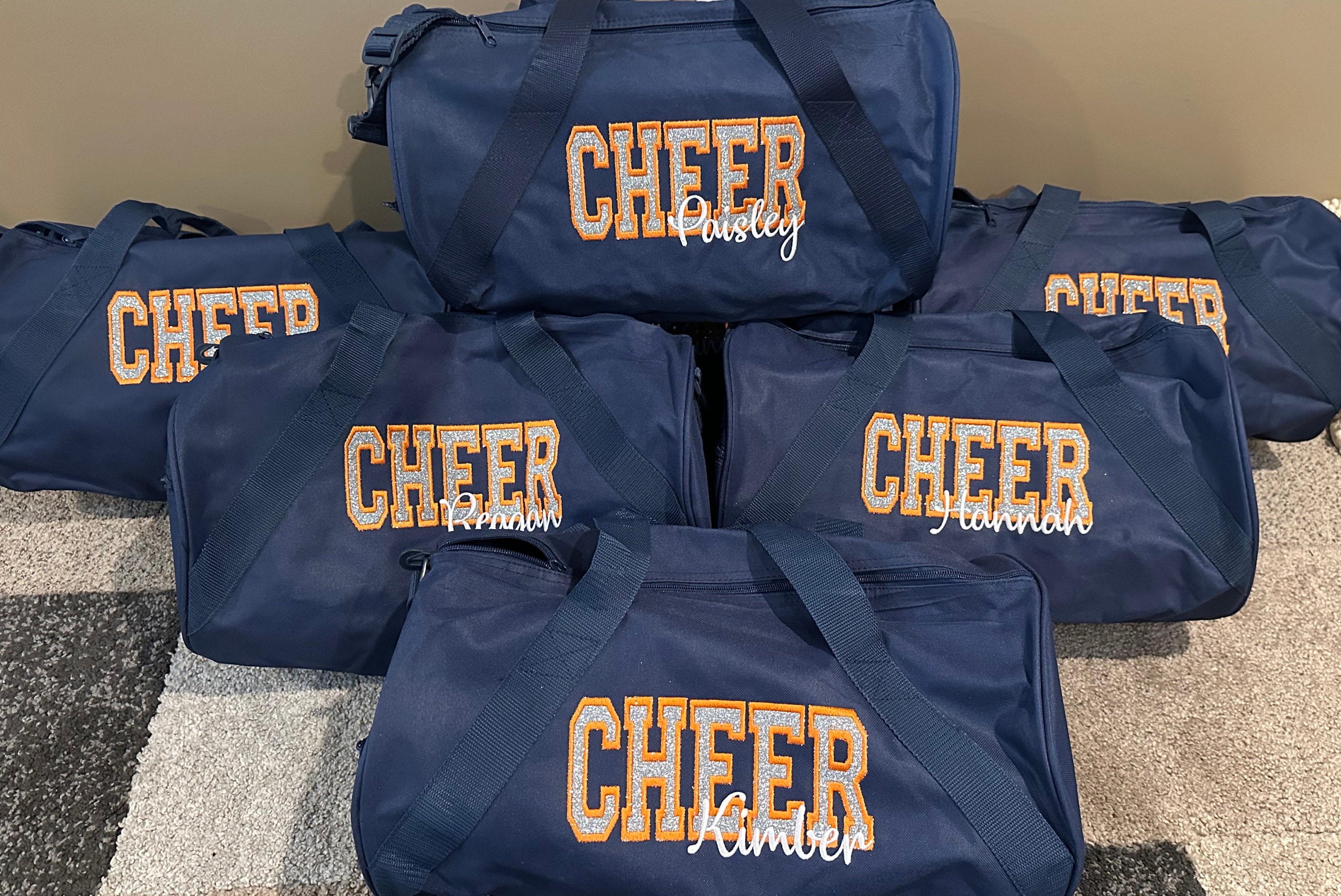 Personalized Cheer Duffel Bag • Embroidered With Name in Glitter ...
