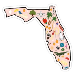Florida Vinyl Sticker, Modern Laptop Sticker, Cute Water Bottle Sticker ...