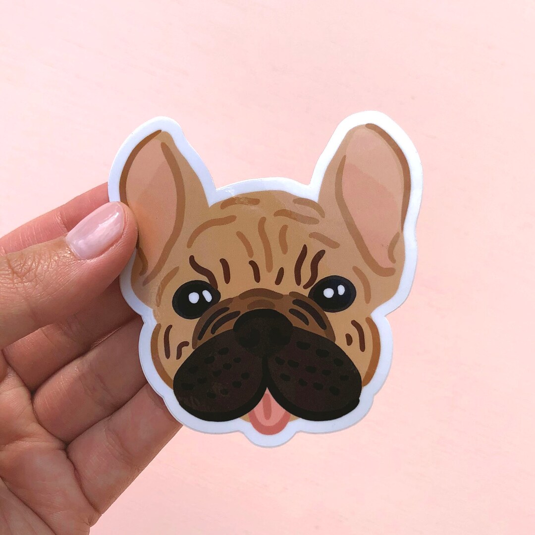 French Bulldog Vinyl Sticker, Cute Frenchie Laptop Sticker, Modern ...