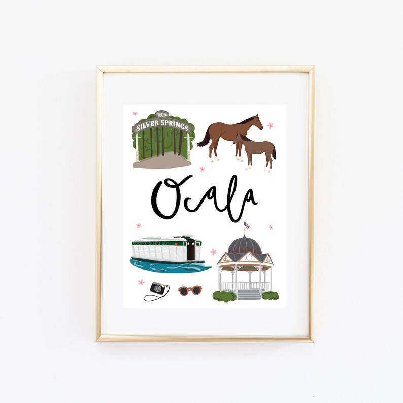 Illustrated Ocala Art Print Ocala Decor Ocala Wall Art - Etsy