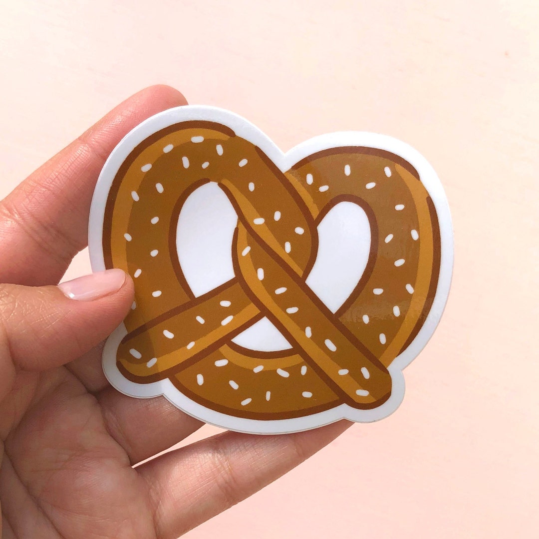 Pretzel Vinyl Sticker, Modern Laptop Sticker, Cute Water Bottle Sticker ...