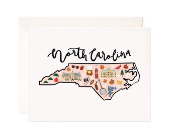 North Carolina State Notecards North Carolina Art Card Watercolor Cards ...