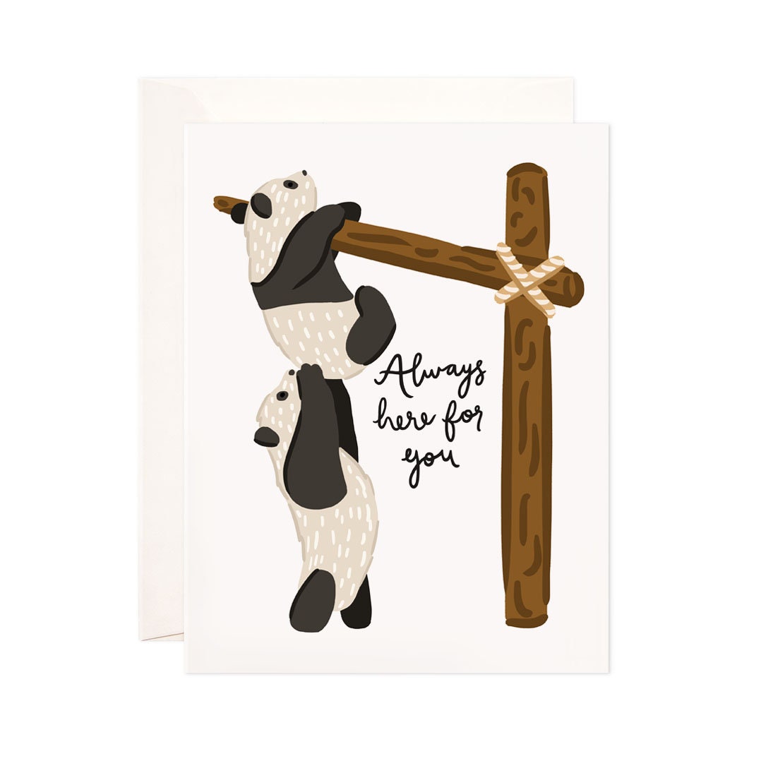 Pandas Always Here for You Greeting Card: Handmade Encouragement Card ...