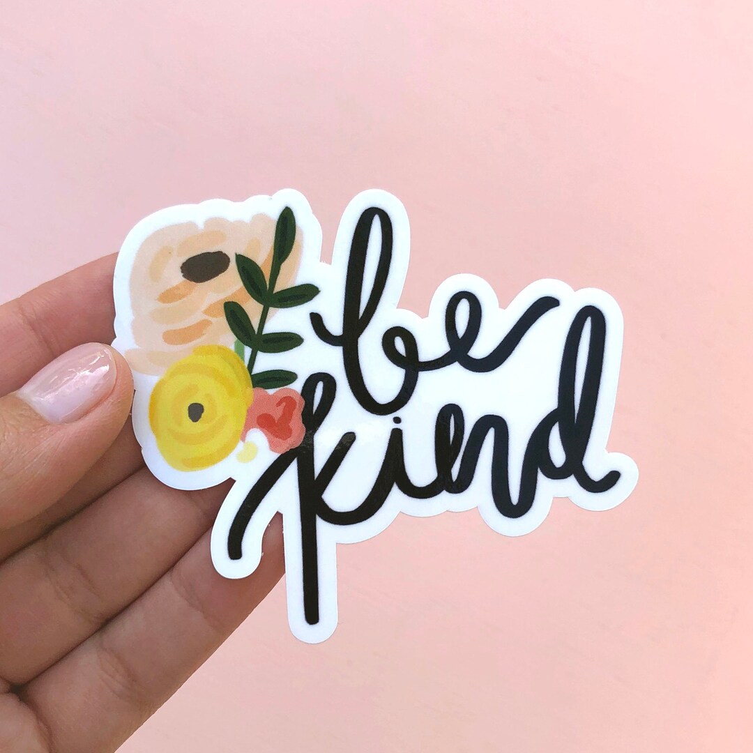 Be Kind Vinyl Sticker, Modern Laptop Sticker, Cute Water Bottle Sticker ...