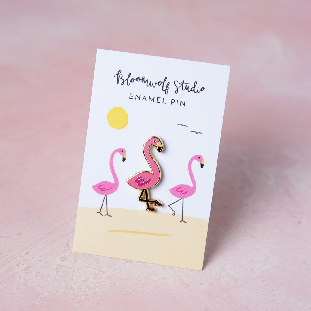 Flamingo Enamel Pin Cute Enamel Pin Pink Flamingo Pin - Etsy