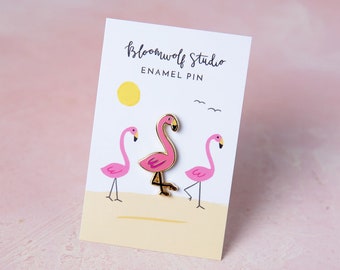 Flamingo Enamel Pin Badge - Etsy