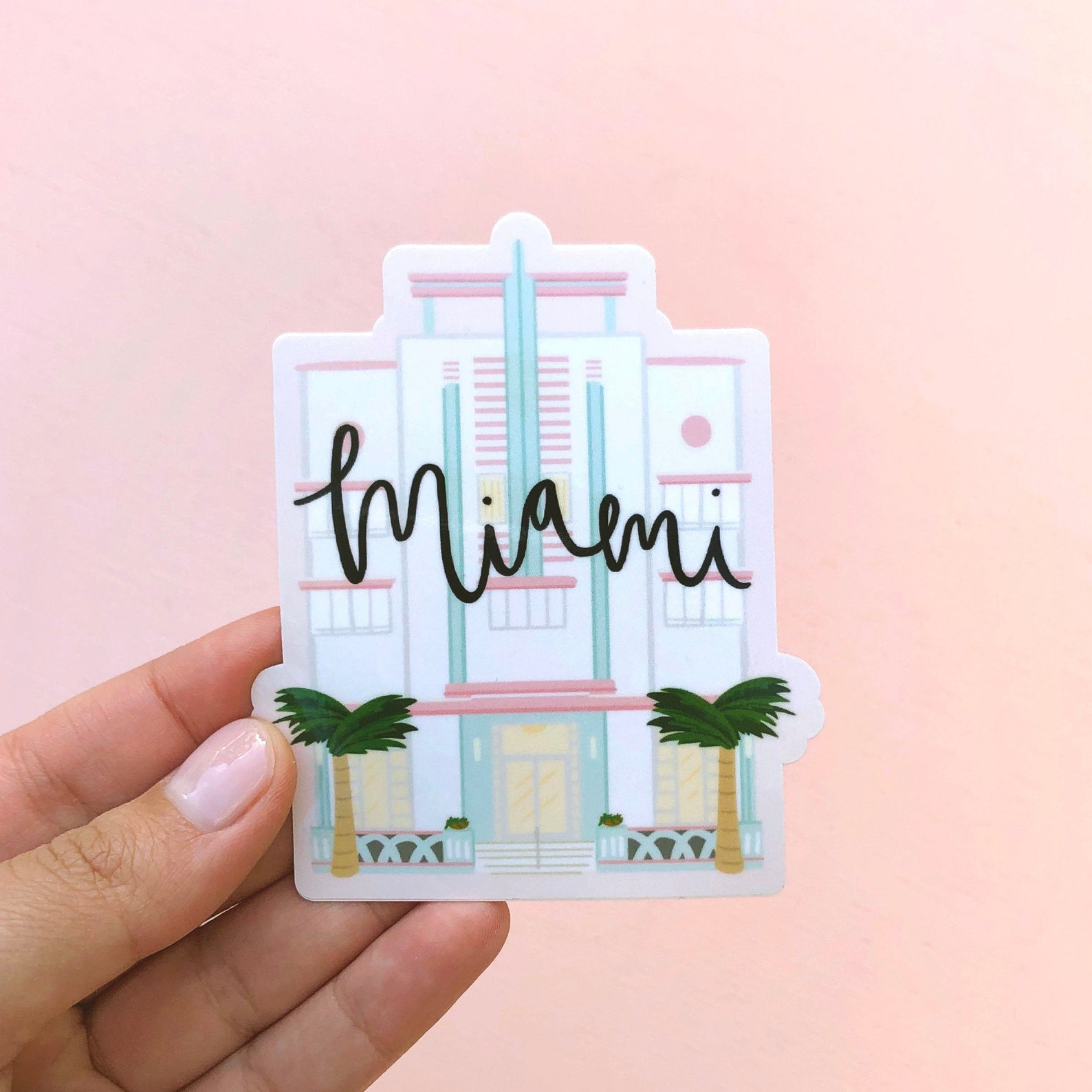 Miami Vinyl Sticker Modern Laptop Sticker Cute Water Bottle - Etsy