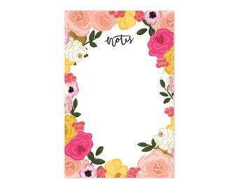 Cute Illustrated Notepad Leaves Notes Modern Gift to Do | Etsy